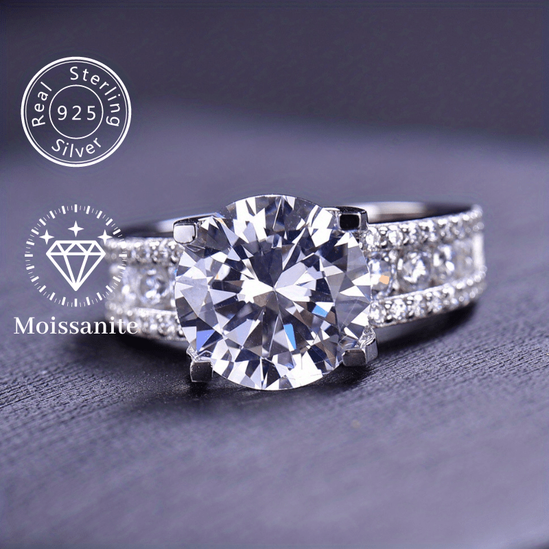3/5 Moissanite Ring Luxurious Exquisite Birthday Gift 925 - Temu United ...