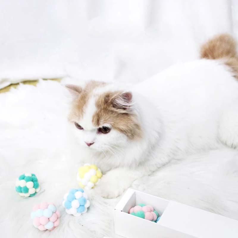 Cat Toy Balls Soft Fuzzy Balls Cats Chewing - Temu United
