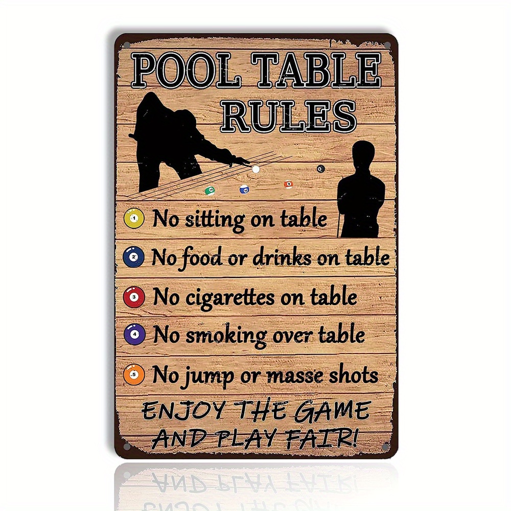 Funny Billiards Tin Sign Pool Table Accessories Pool Room - Temu
