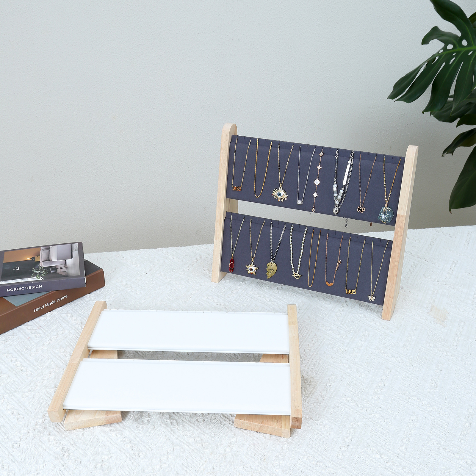 Foldable Jewelry Display Stand Wooden Jewelry Storage - Temu