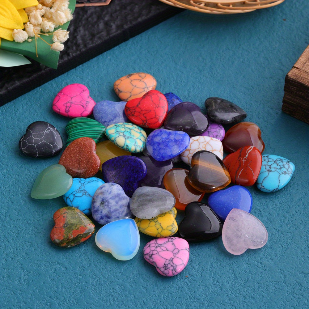 1 8 10 12 15 20pcs Random Crystals Stones Crystal Palm Polished Love ...