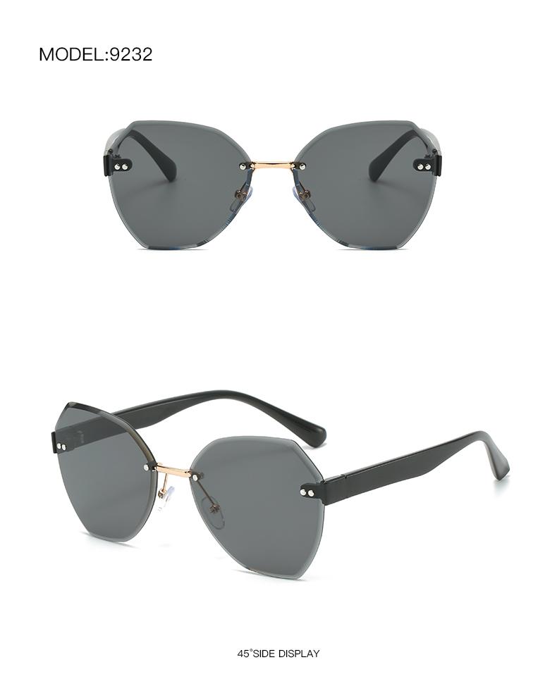 rimless ombre lens women men minimalist cat eye glasses cut - Temu New ...