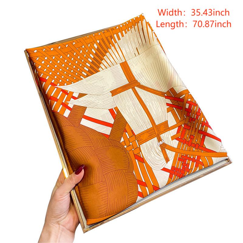 color block scarf orange abstract carriage print shawl - Temu New Zealand
