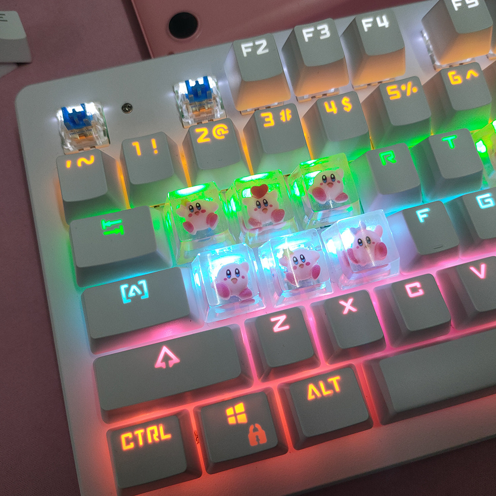 Anime Cute Diy Key Games Transparent Keycaps For - Temu