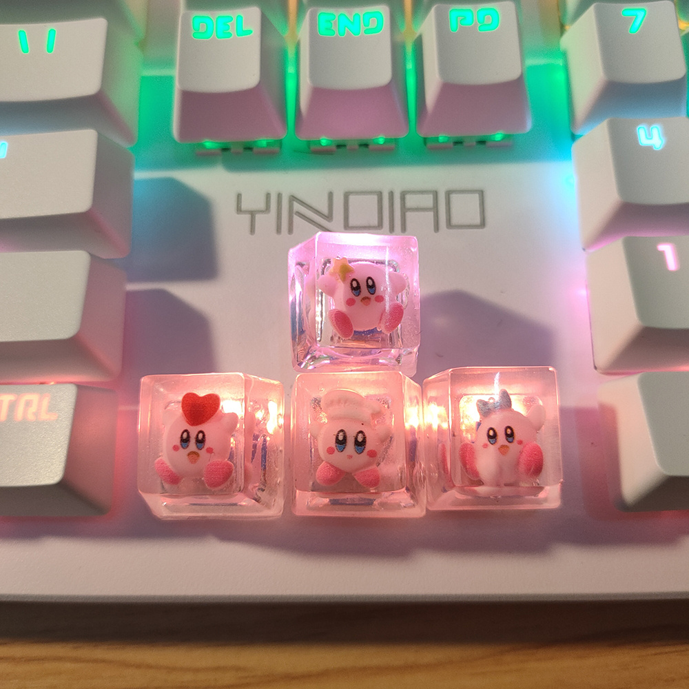 Anime Cute Diy Key Games Transparent Keycaps For - Temu