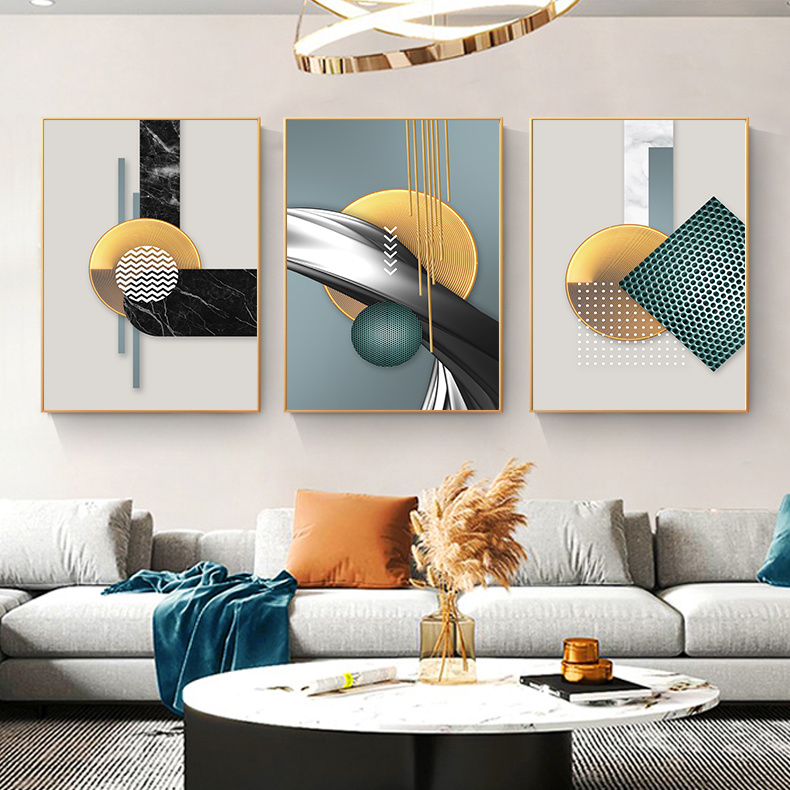 Modern Geometry Canvas Living Room Home - Temu Canada