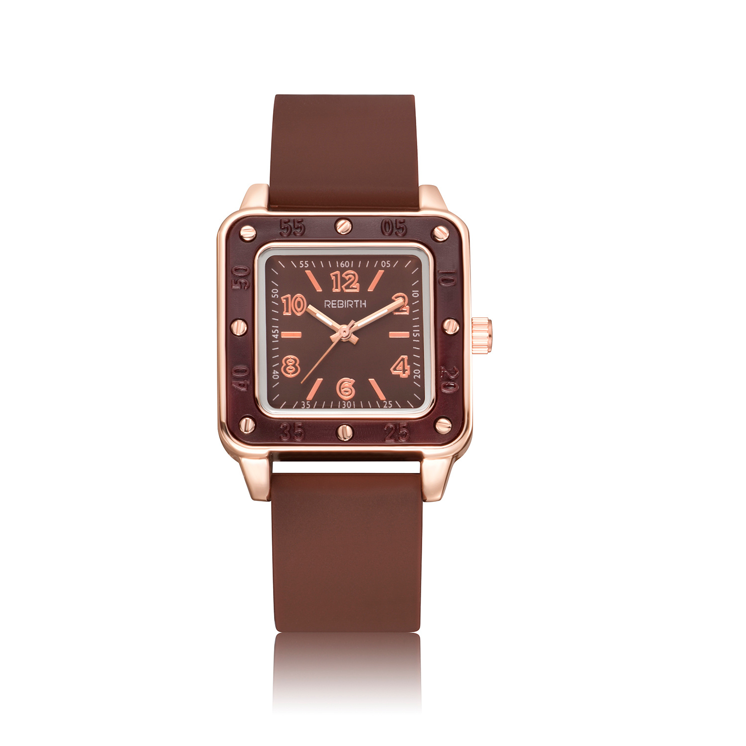 Square Quartz Watch Silicone Strap Ladies Simple And Generous Wrist ...