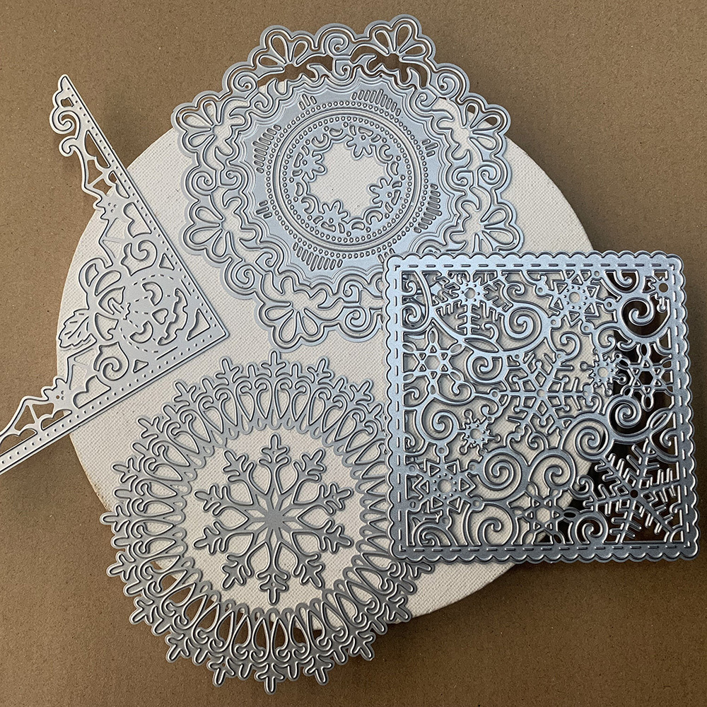 Lace Flower Stitched Stencil Metal Cutting Dies - Temu