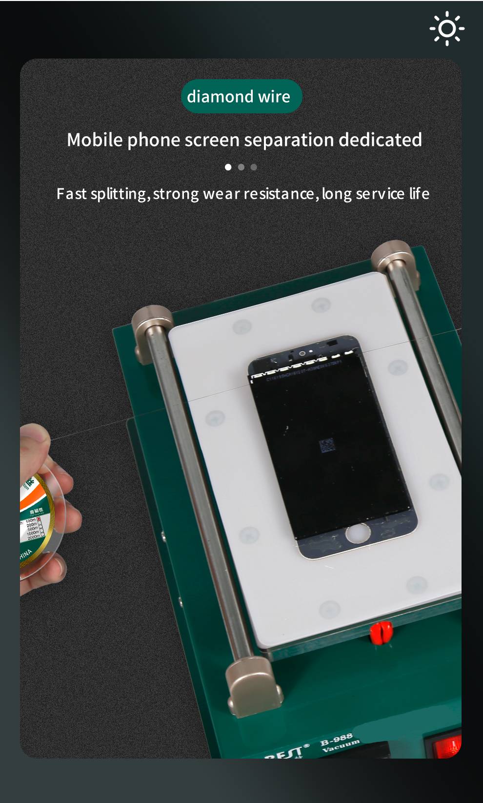 100m Length Hot Mobile Repair Lcd Screen Separation Cutting Line ...