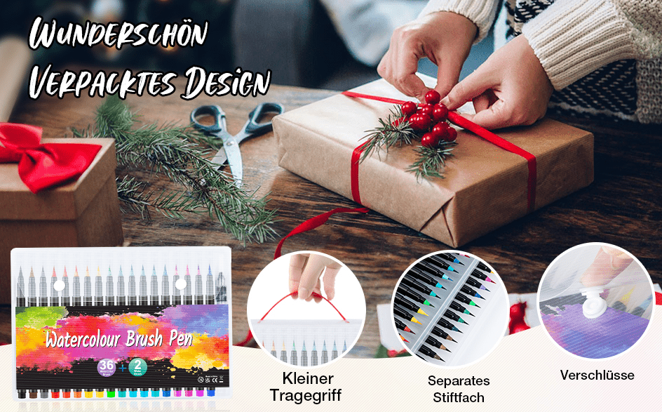 36 colors brushes watercolor brush pens combo - Temu Australia