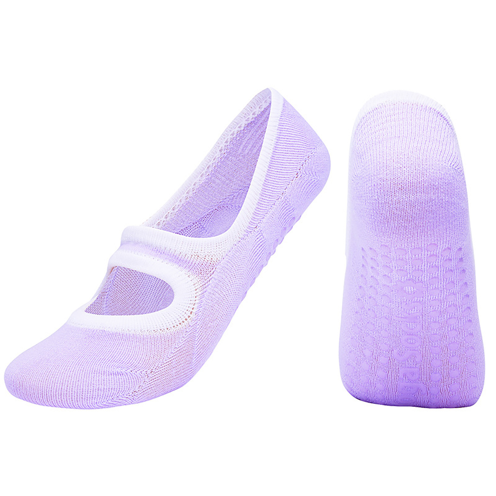 Non Slip Towel Bottom Yoga Socks Mesh Knitted Backless Grip Socks For ...