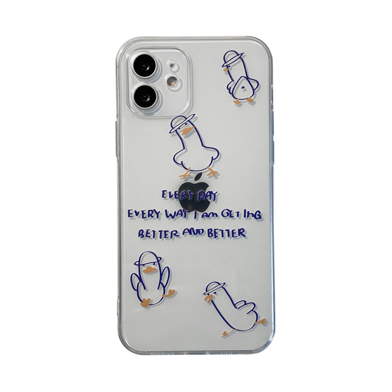 Happy Duck Printed Transparent Phone Case - Temu United Kingdom