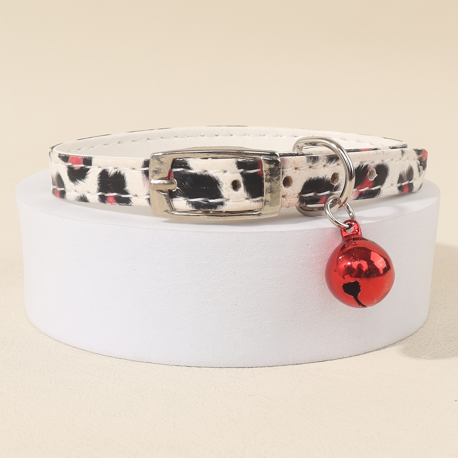 Pet Leopard Pattern Cami Red Bell Collar Pet Collar | Shop Now For ...