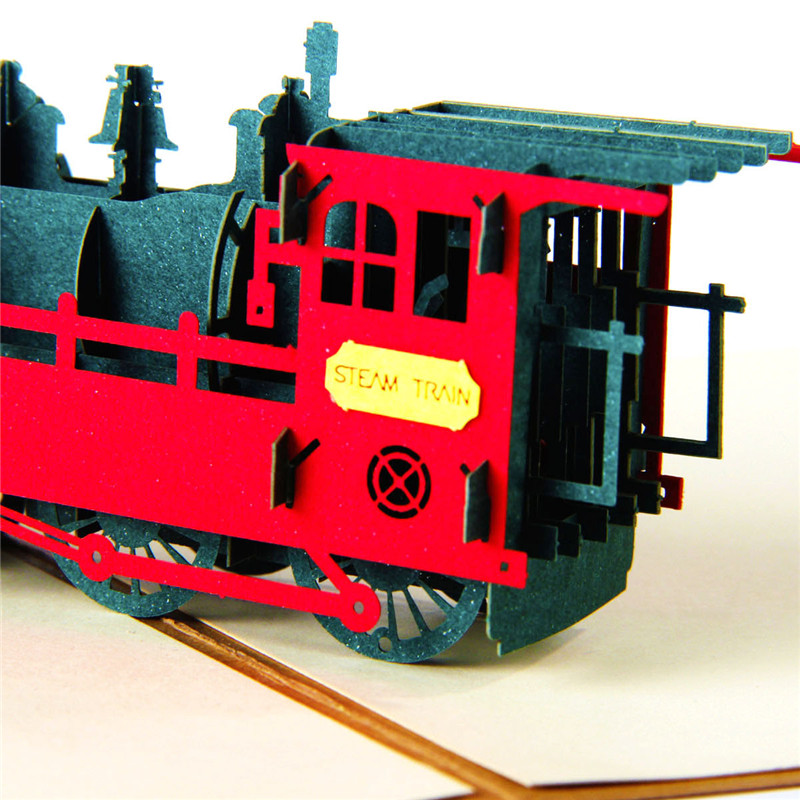 Creative 3d Birthday Greeting Card Retro Small Train - Temu United Kingdom