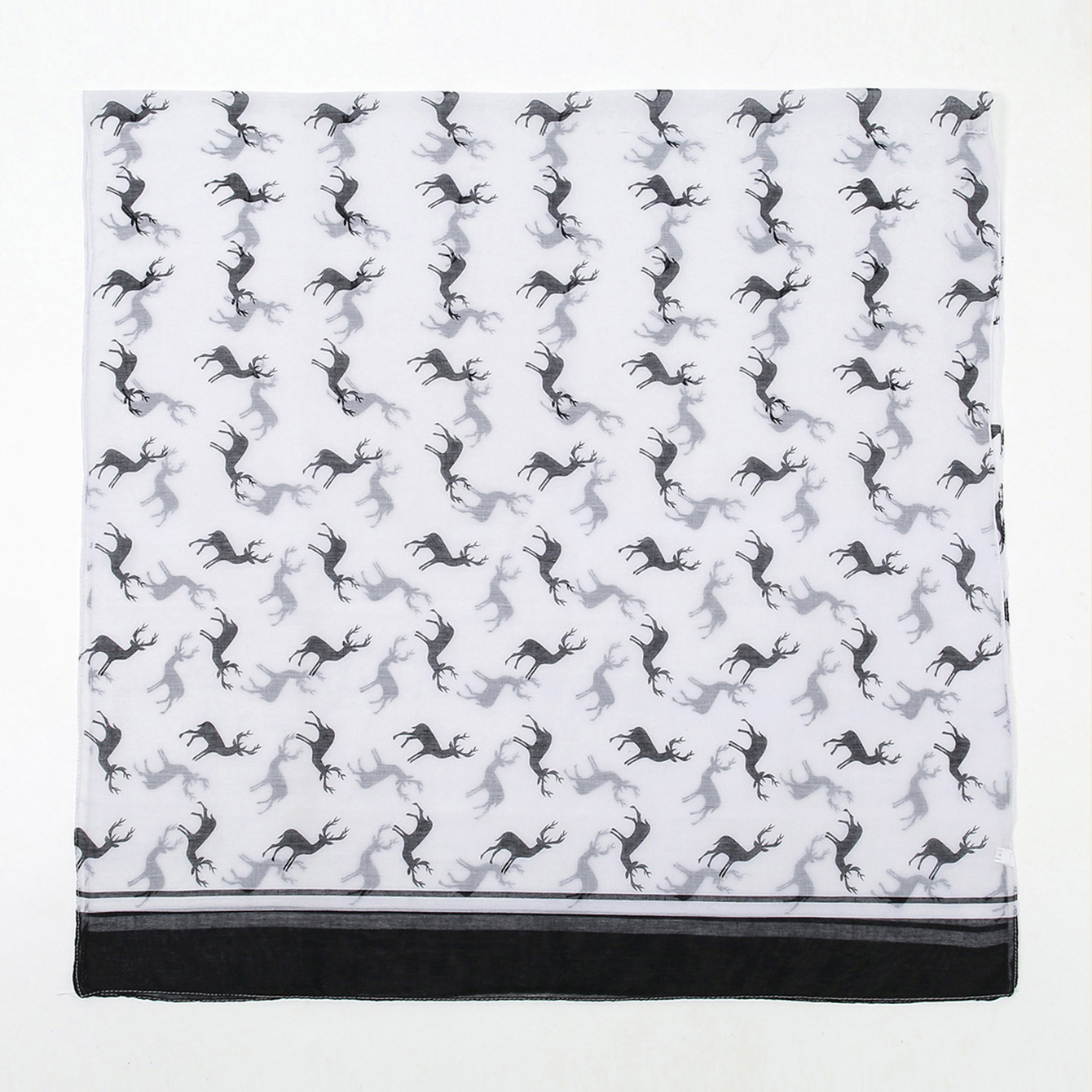 Elk Print Scarf Black White Double sided Elegant Large Shawl - Temu ...