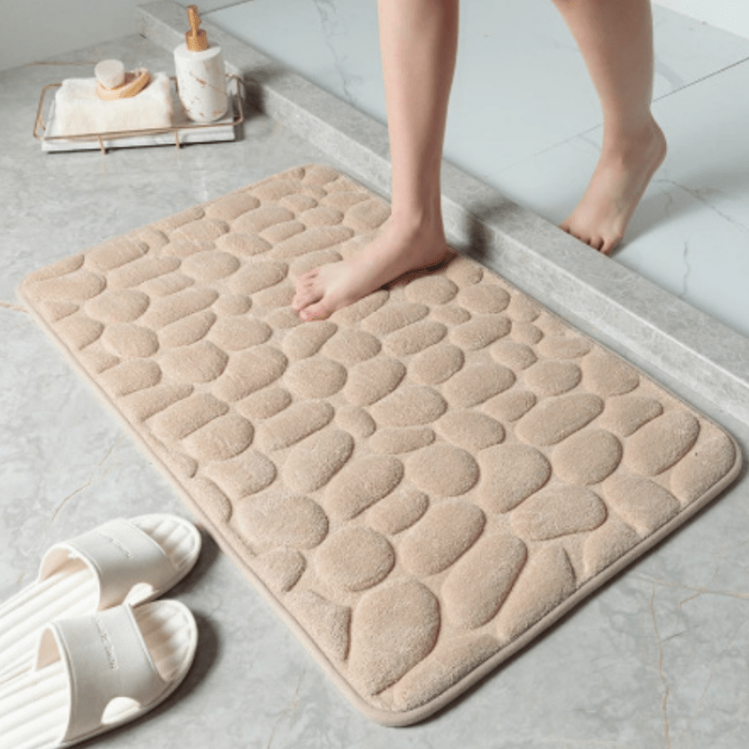 1pc Pebble Embossed Bath Mat Bathroom Non Slip Rug Bathtub Side Carpet ...
