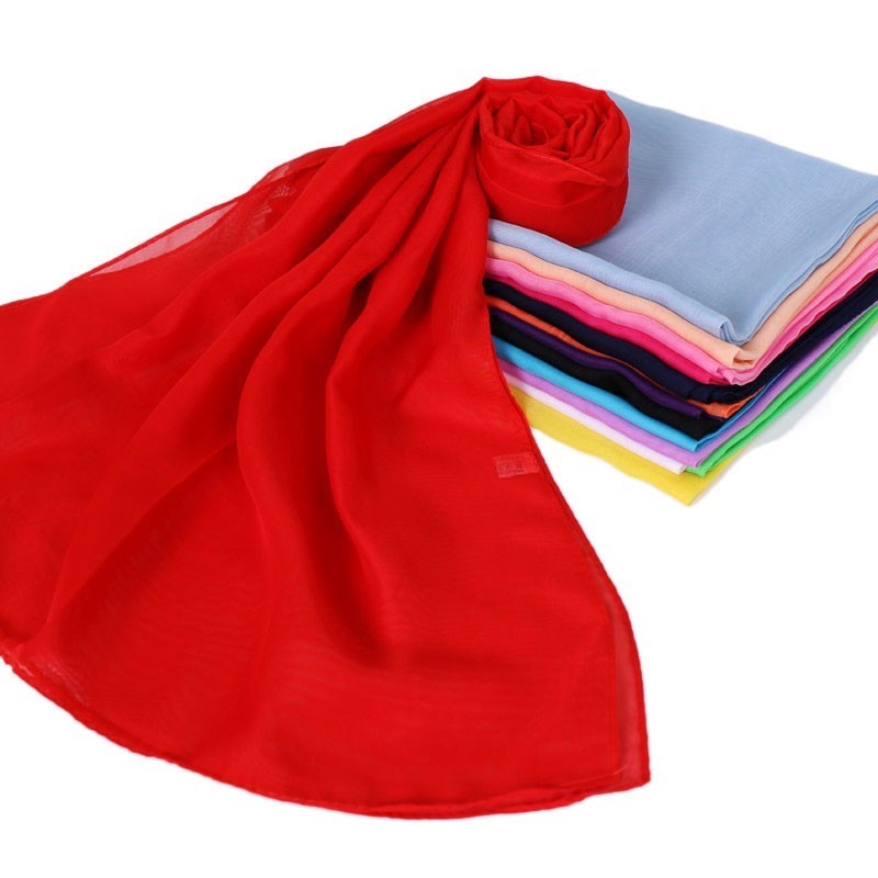 Solid Color Chiffon Scarf Candy Color Casual Shawl Women - Temu