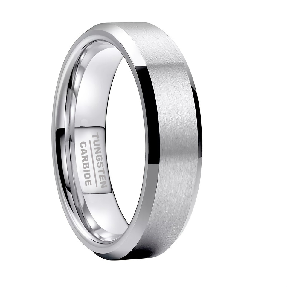 White Tungsten Ring Men Women Engagement Wedding Band - Temu United Kingdom