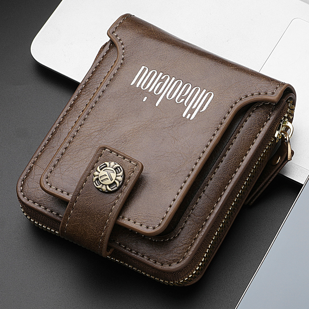1pc Trendy New Mens Short Fashion Retro Multi Functional Zipper Wallet ...