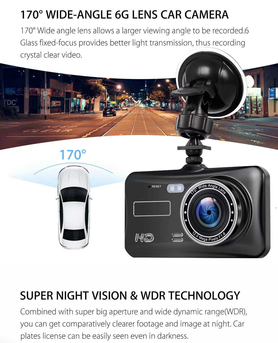 Hd Ips Touch Screen Dash Cam Dual Recording Wide Angle Rear - Temu