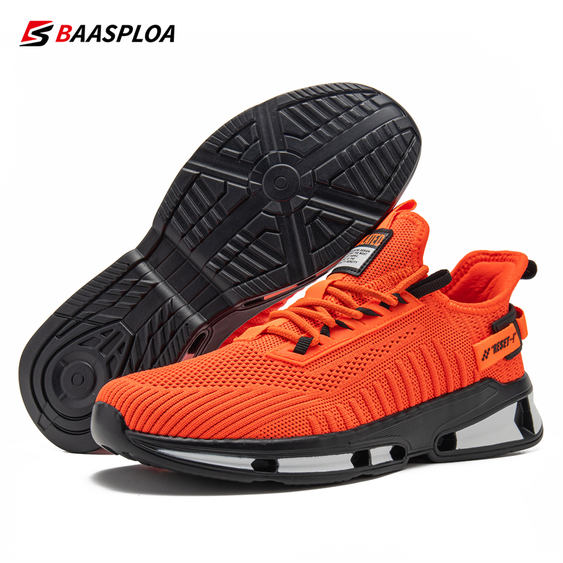 Baasploa Men's Breathable Running Shoes Shock Absorbing Trainers ...