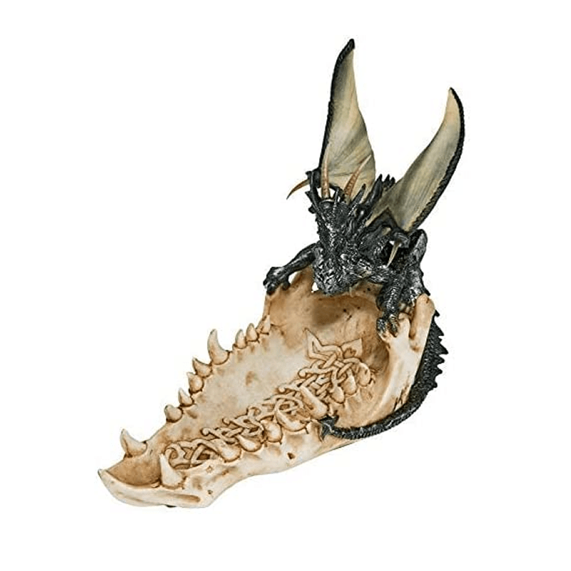 Aw Dragon Offering Dish Gothic Statue Polyresin Full Color - Temu