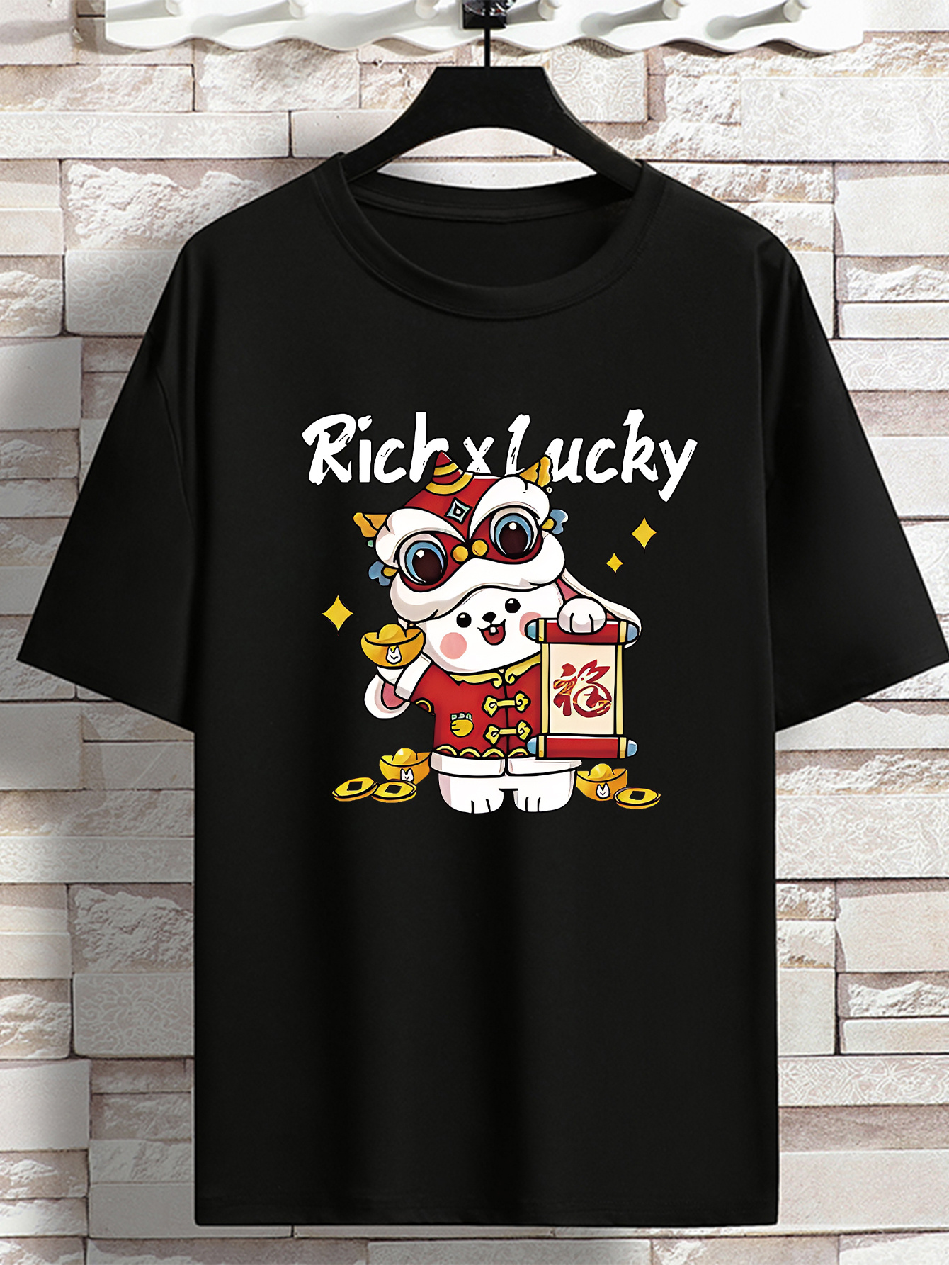 Men's 'rick ' Rabbit Zodiac Chinese New Year Print T - Temu United Arab ...