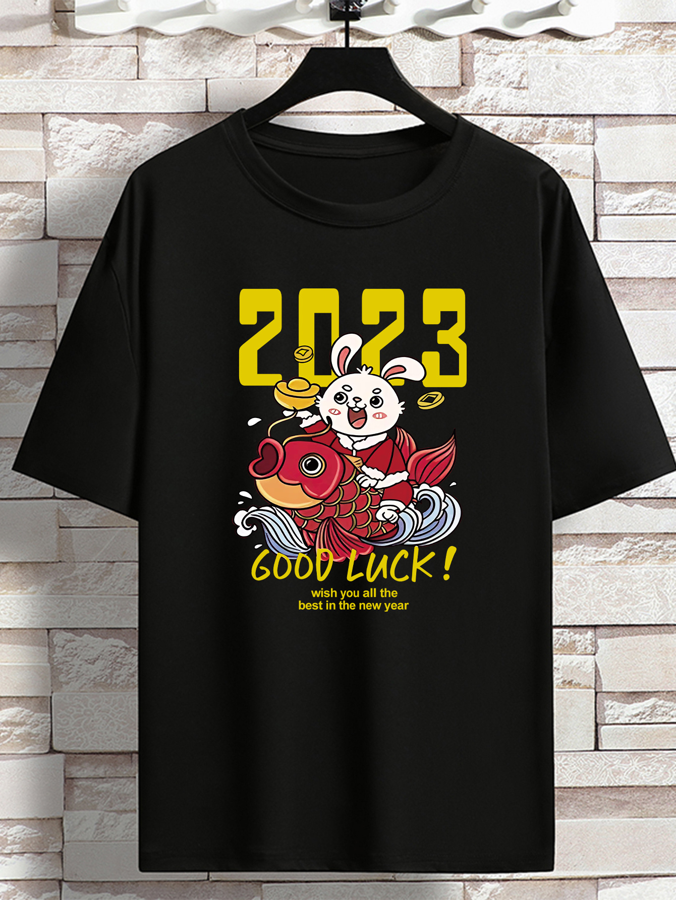 Men's '2023 Good Luck' Rabbit Zodiac Chinese New Year Print - Temu ...