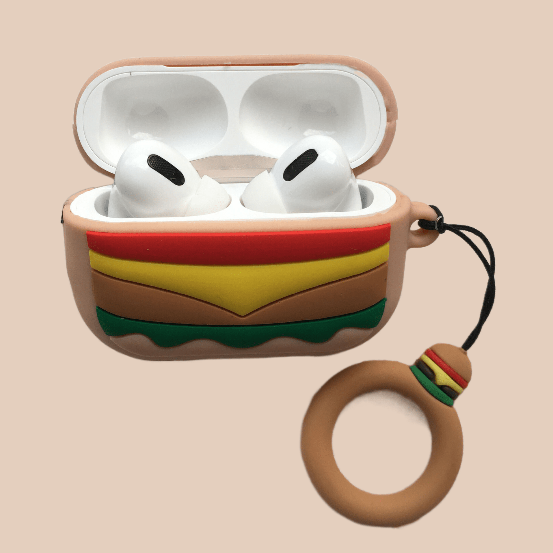 Étui Protection Écouteurs Design Hamburger Cartoon Boucle - Temu France