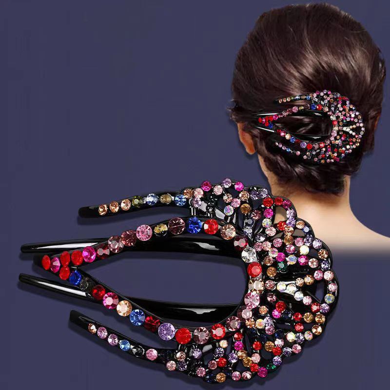 Tooth Rhinestone Flower Hair Claw Clip - Temu United