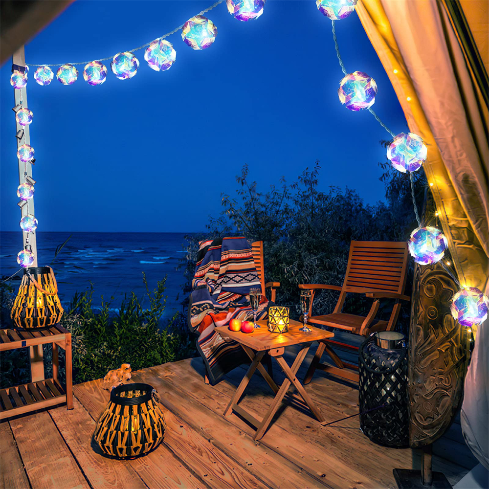 Led Disco Ball String Lights Mirrored Globe Fairy Lights - Temu