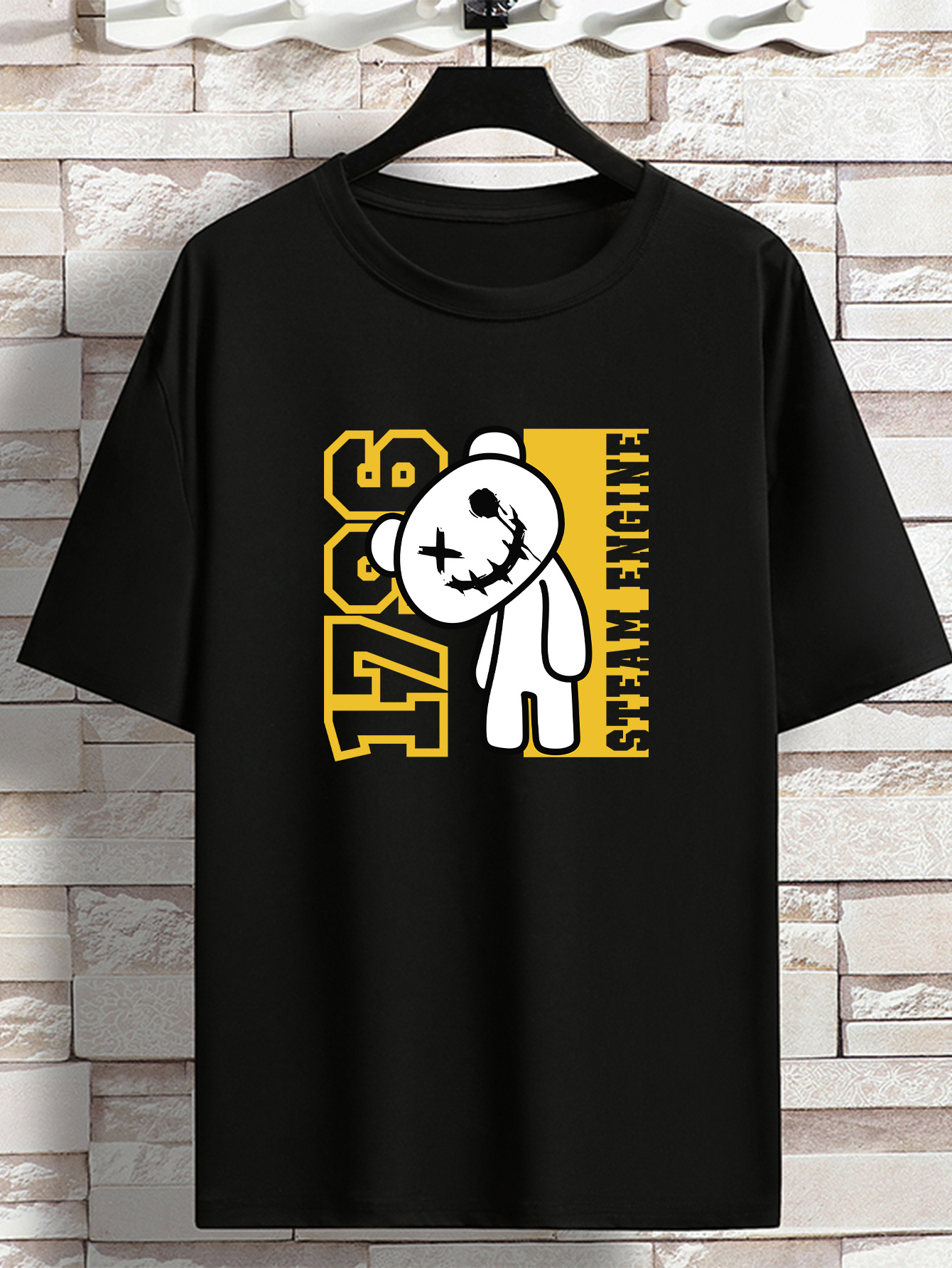 メンズプラスサイズ「1796 steam engine」ベ トストレッチtシャツ 春夏用オーバーサイズ半袖トップス - Temu Japan