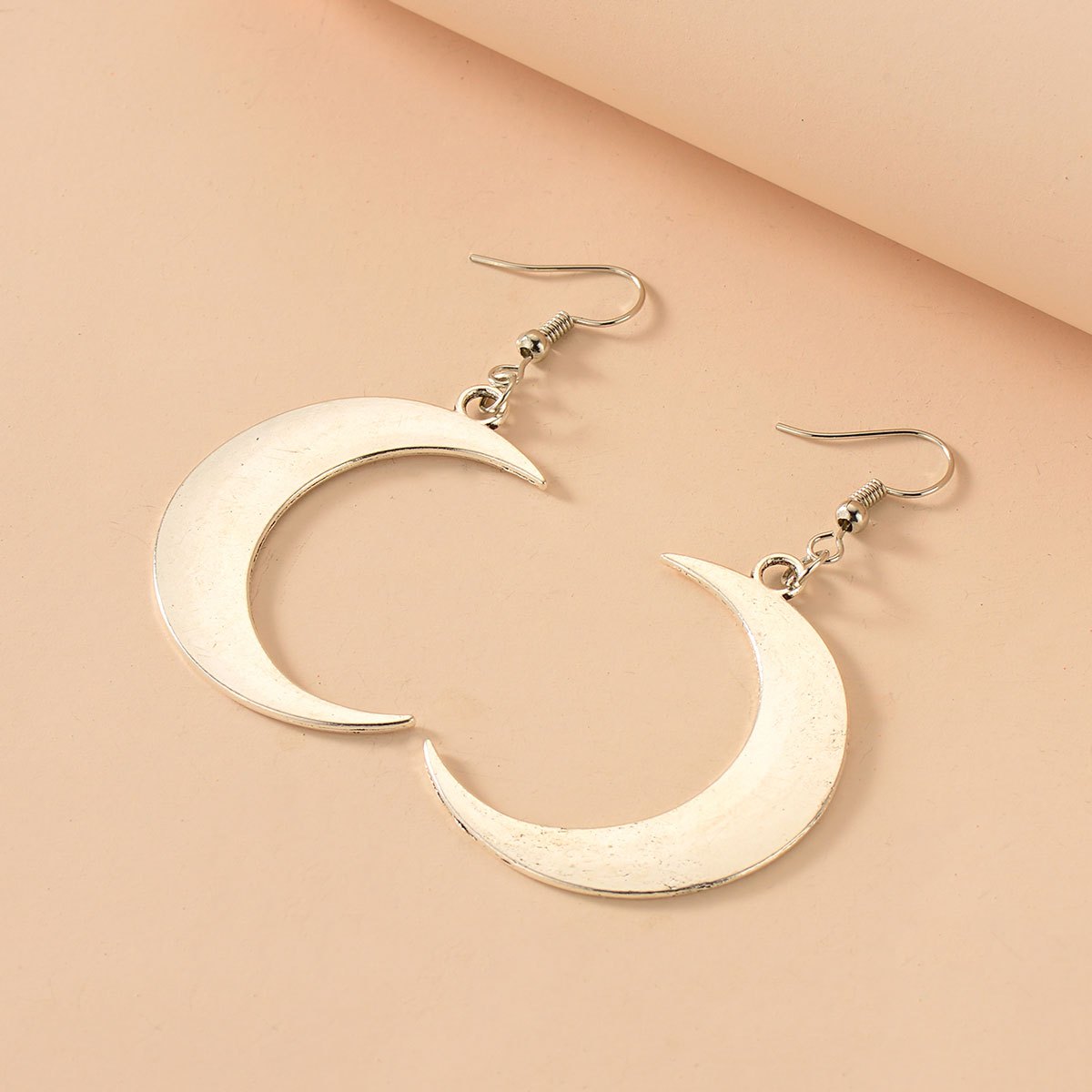 Moon Pendant Simple Dangle Earrings Elegant Minimalist Style Zinc Alloy ...