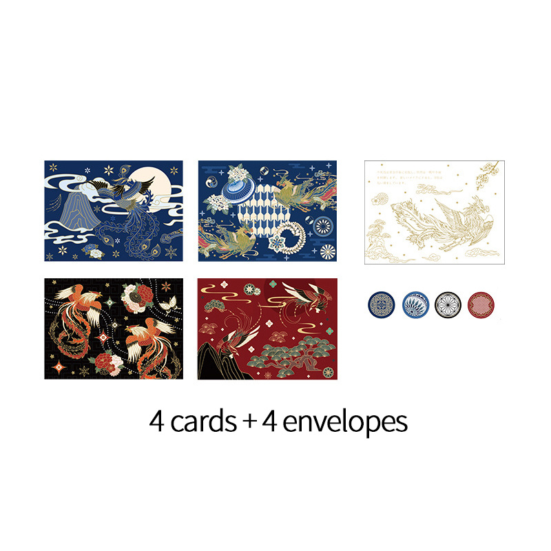 Chinese Traditional Style Crane Series Greeting Cards - Temu Australia