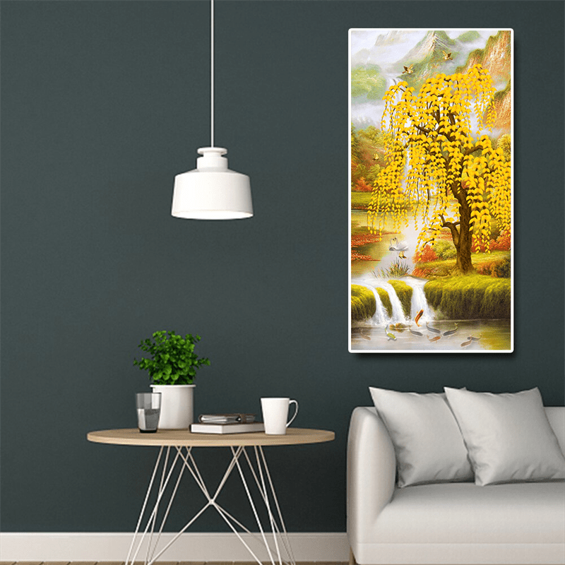 Diy Diamond Painting Landscape Trees Mountains Lakes Full - Temu Australia