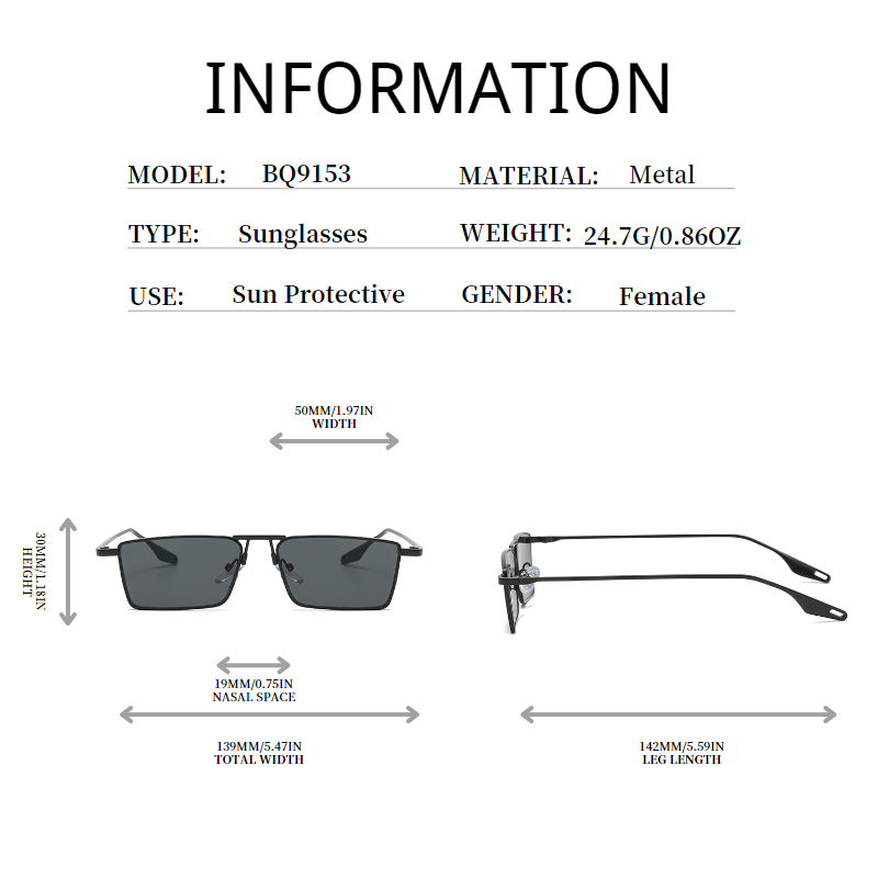 Metal Rectangle Frame Sunglasses Flat Top Glasses Gradient - Temu Canada
