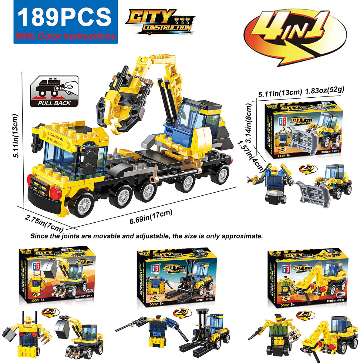 Puzzle City Engineering Series: Pullback Type Building Block - Temu New ...