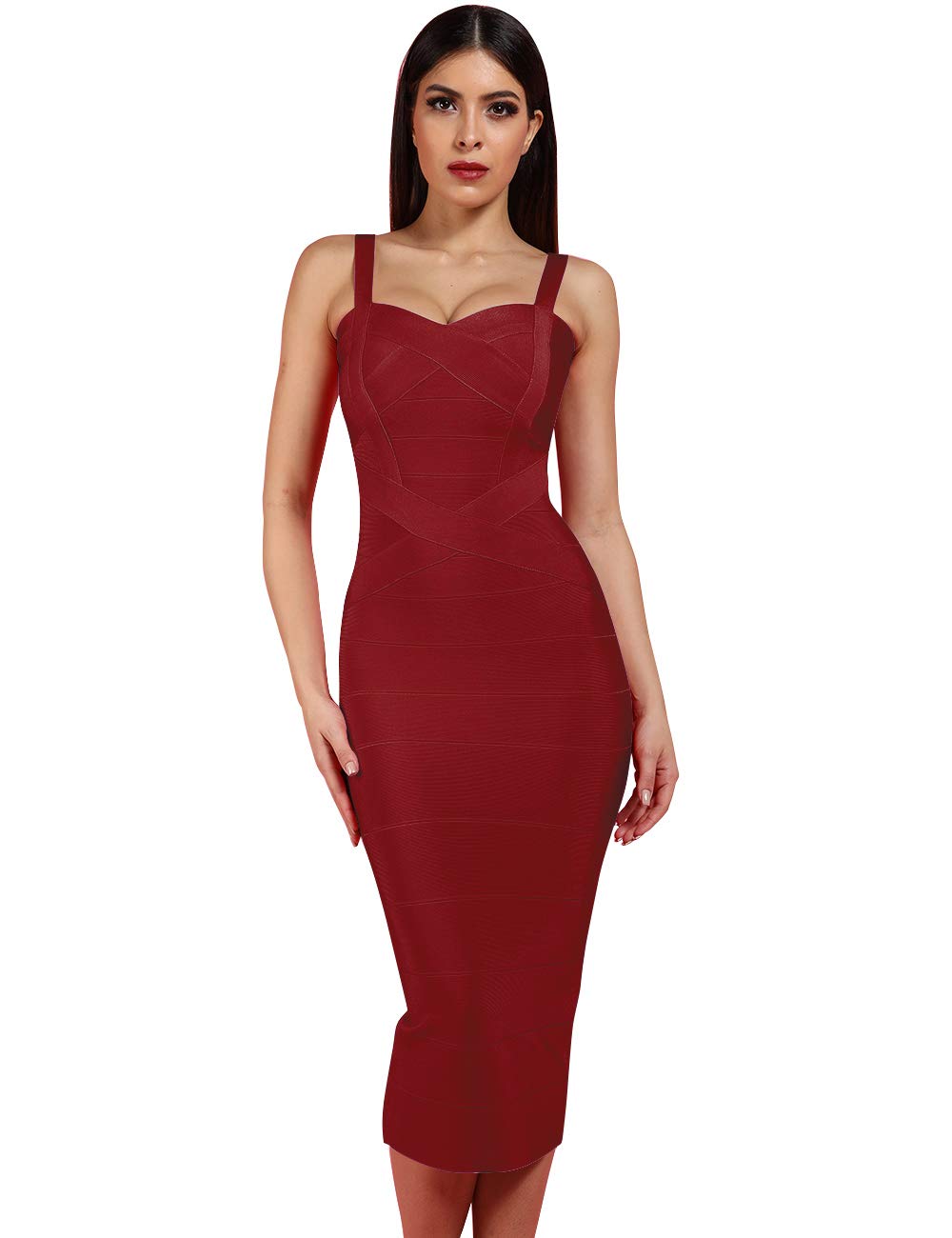 Sweetheart Neck Cami Dress Elegant Sleeveless Bodycon Midi - Temu Canada