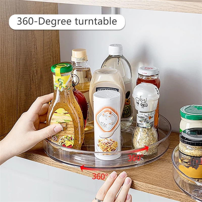 1개 다용도 주방 정리함 360도 회전식 수납 선반 투명 조미료 및 향신료 선반 가정용 106인치 회전식 Temu