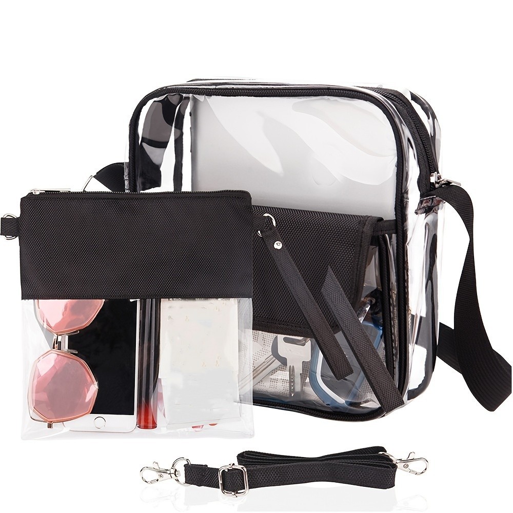 Clear Plastic Tote Bag Women Transparent Handbag Zip Purse - Temu Australia