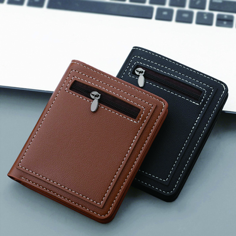 Vertical Wallet Mens Short Zipper Mens Wallet Niche Design Mens Small ...