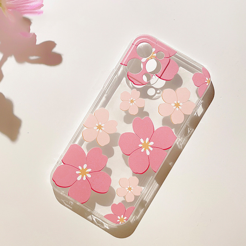 Flower Printed Transparent Phone Case - Temu Philippines