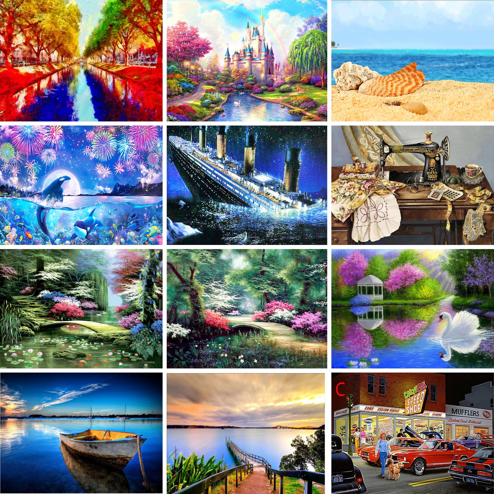 Forest Seaside Sunset 5d Diy Diamond Painting Landscape - Temu United ...