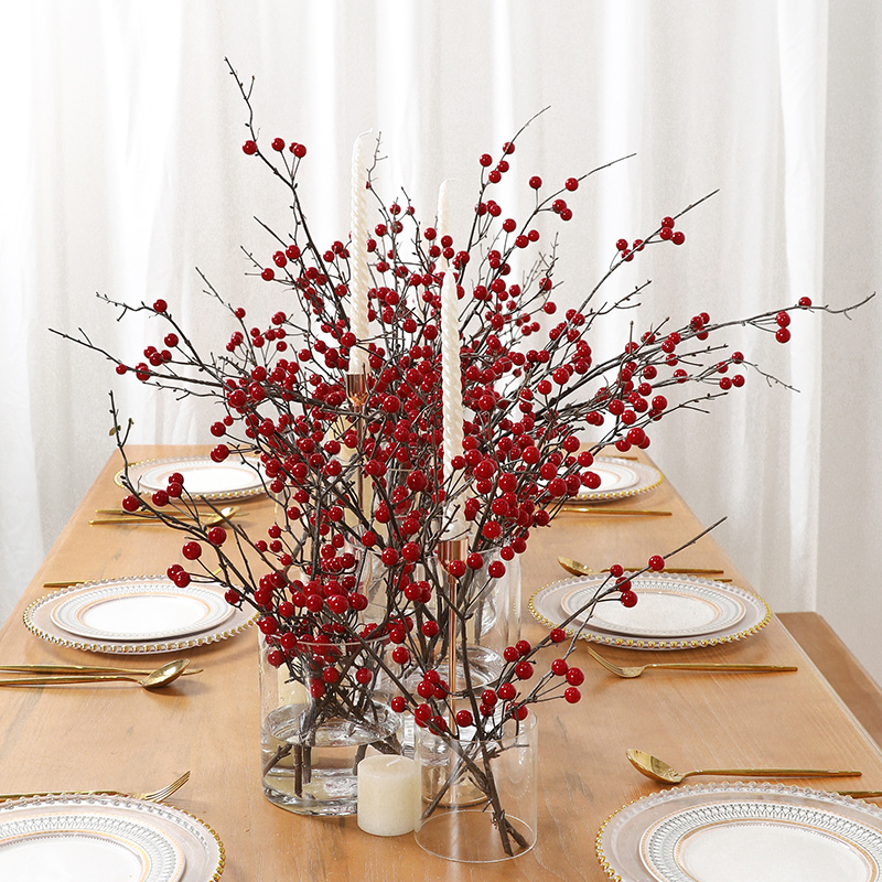 3pcs artificial fruit stem plastic stem home decor wall decoration ...