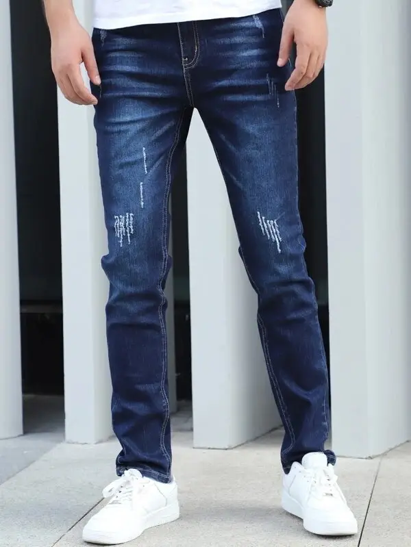 Mens Slim Fit Casual Denim Jeans Temu