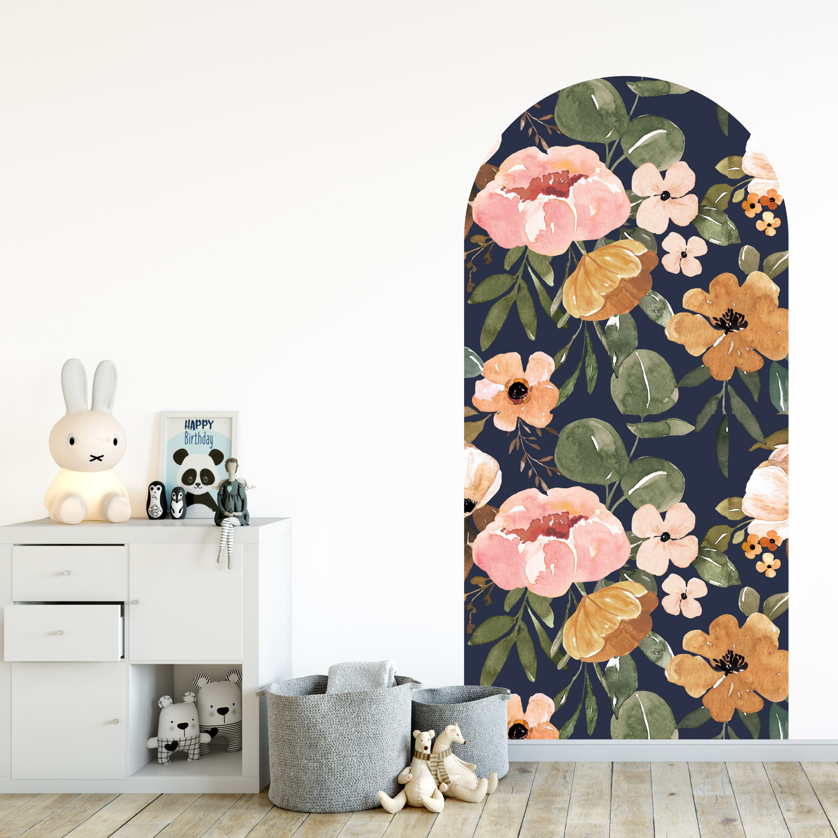vintage black floral arch door decals bohemian - Temu Denmark