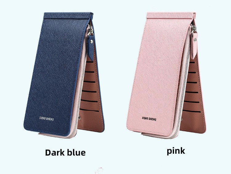 Solid Color Credit Card Holder Long Wallet Casual - Temu Canada