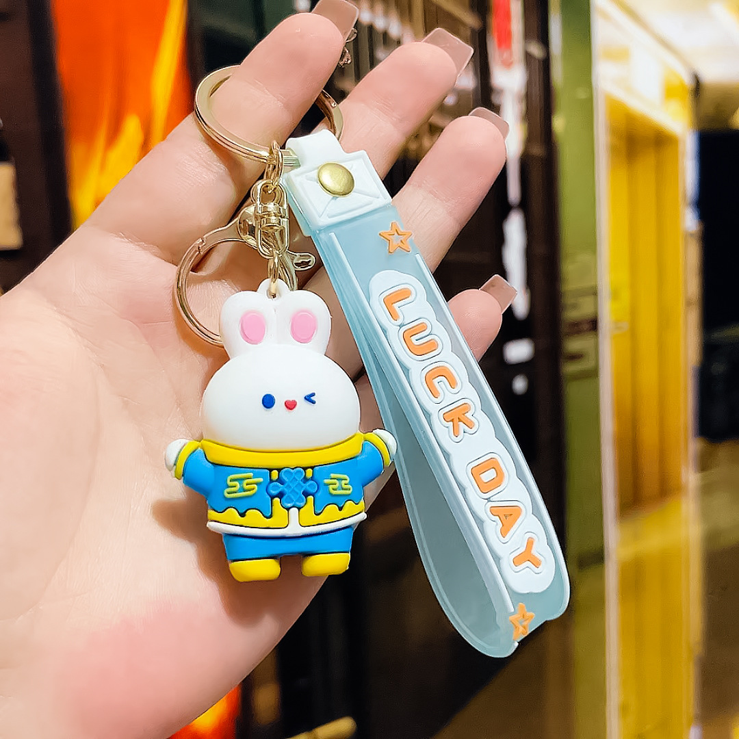 Cartoon Bunny Keychain Key Ring New Year Gift - Temu