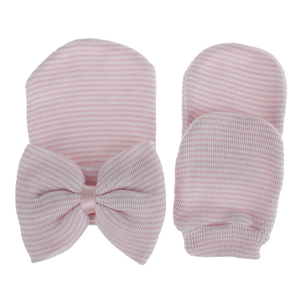 Adorable Baby Girls' Knit Bow Cap Mittens Set Perfect Autumn - Temu ...