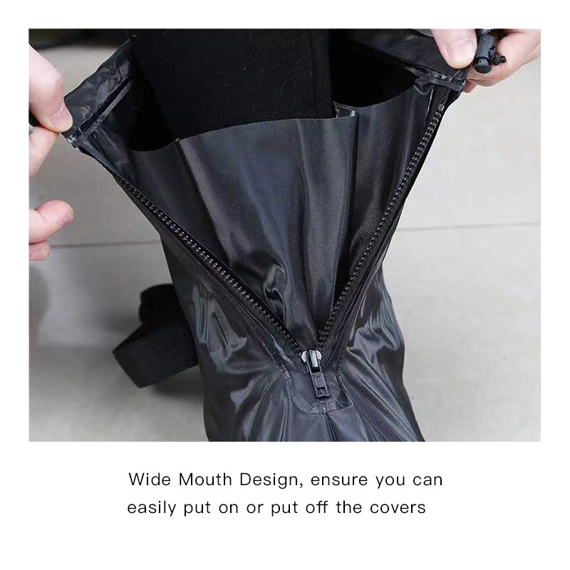 Black Waterproof Rain Boot Shoe Cover Reflector High Top - Temu New Zealand